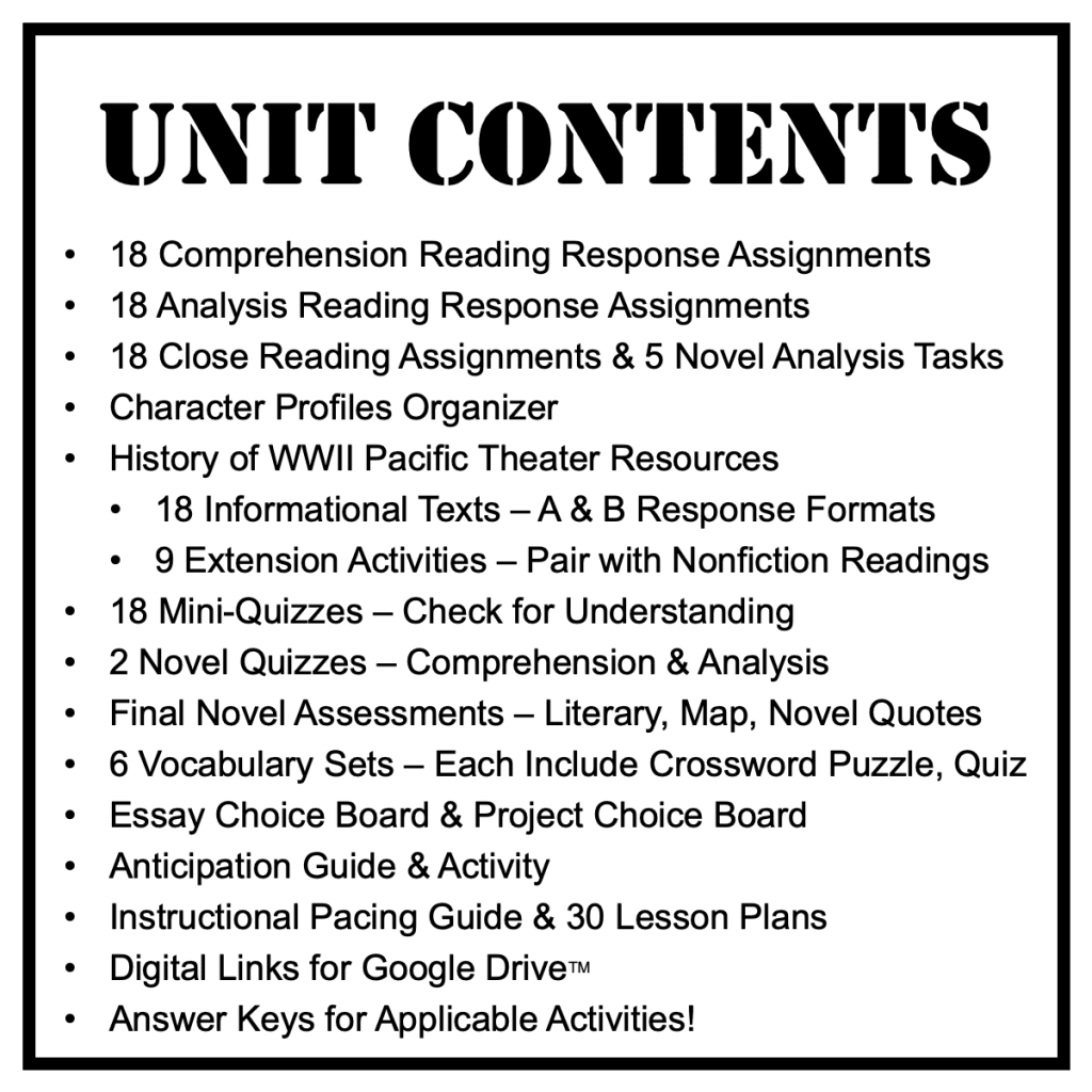 Grenade Novel Study | LIT Lessons