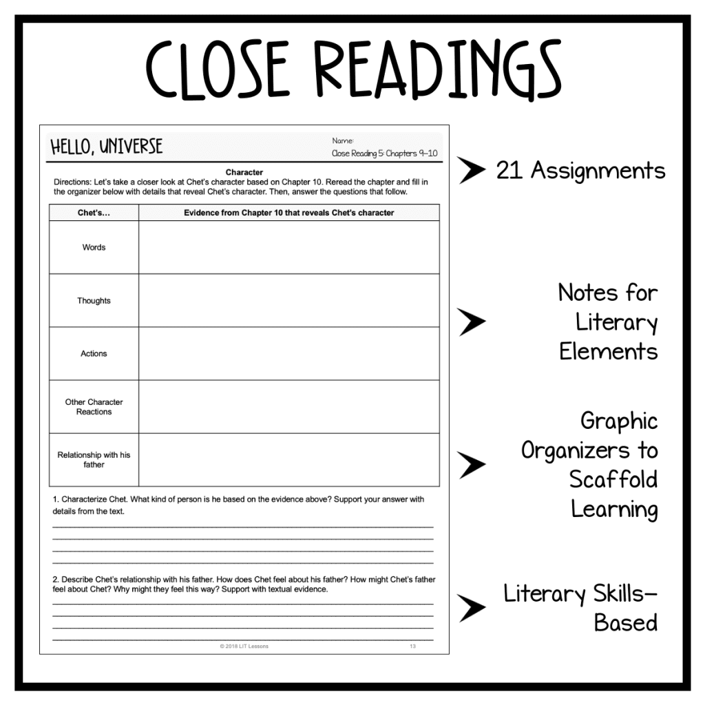 Hello, Universe Novel Study | LIT Lessons